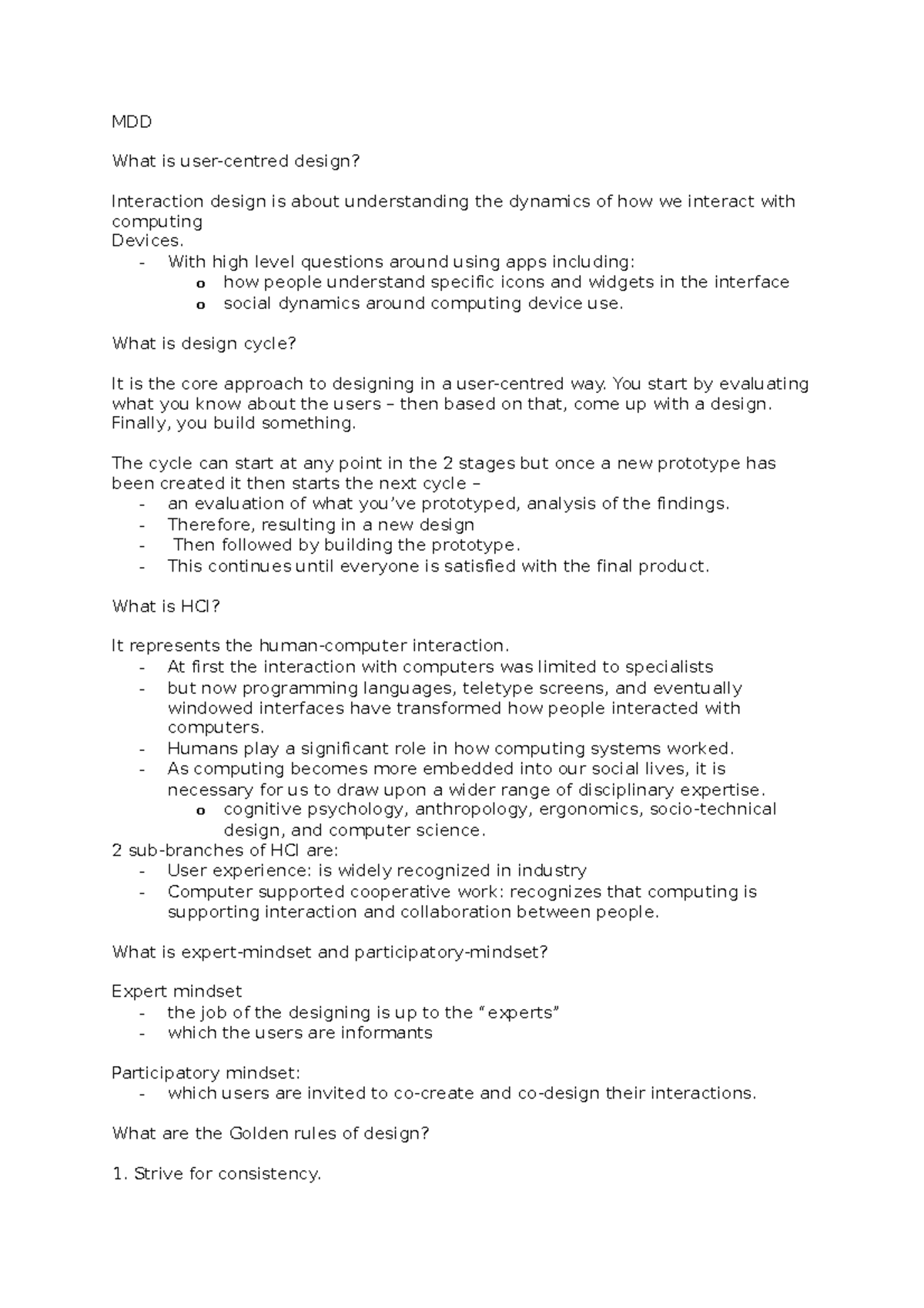 MDD - mdd key cards - MDD What is user-centred design? Interaction ...
