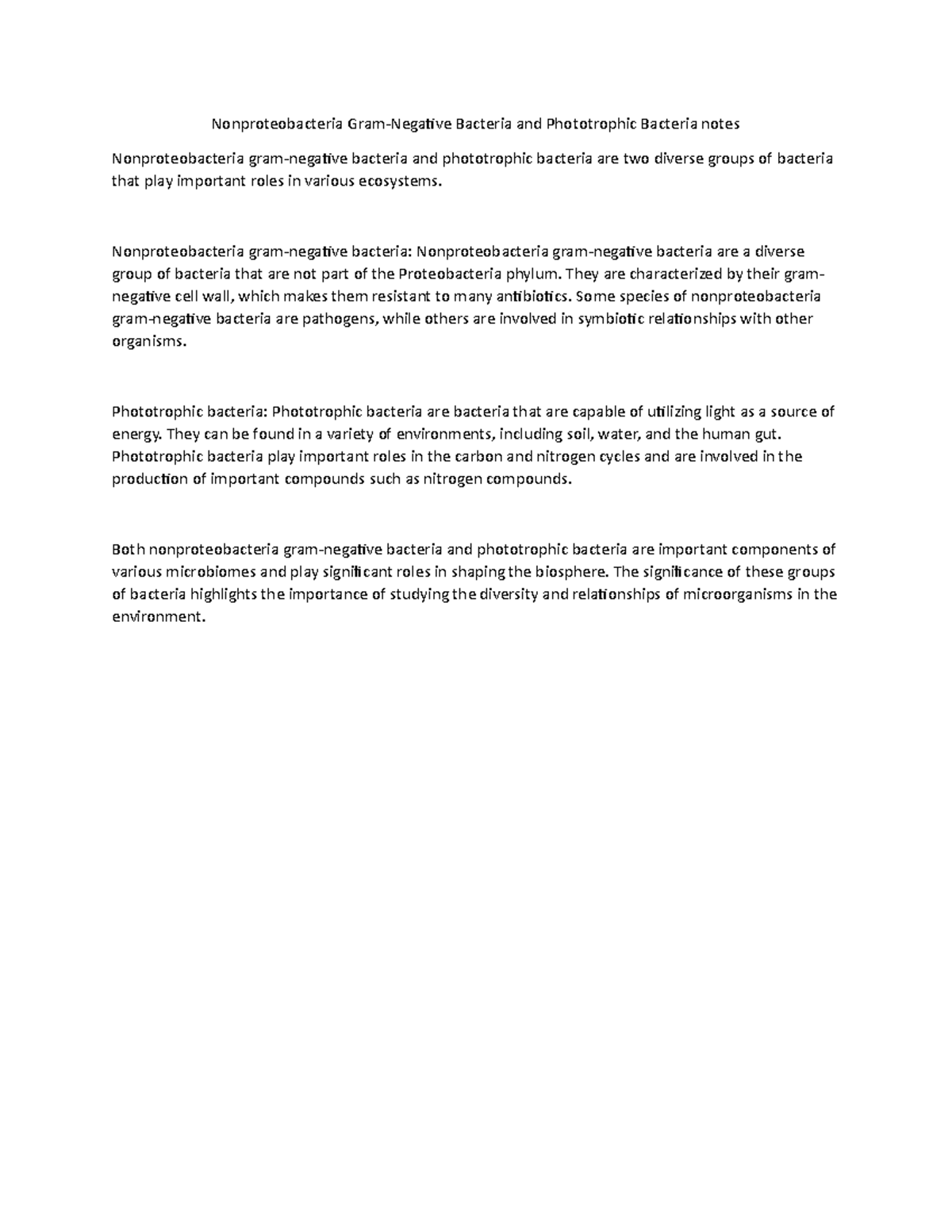 Nonproteobacteria Gram - Nonproteobacteria Gram-Negative Bacteria and ...