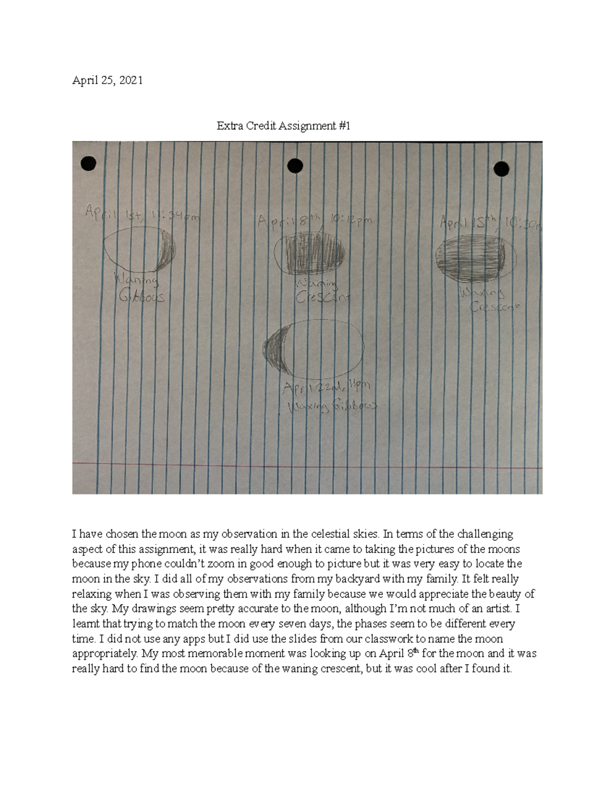 Astro Extra Credit Assignment 1 - April 25, 2021 Extra Credit ...