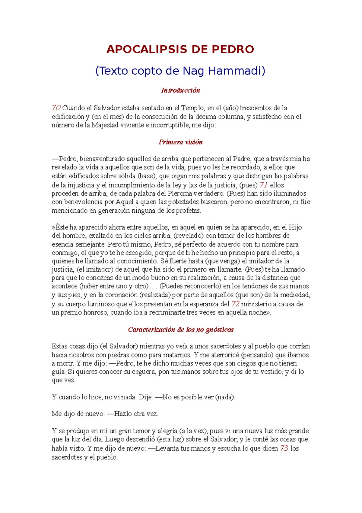 Apocalipsis DE PEDR1 - asdfsf - APOCALIPSIS DE PEDRO (Texto copto de ...