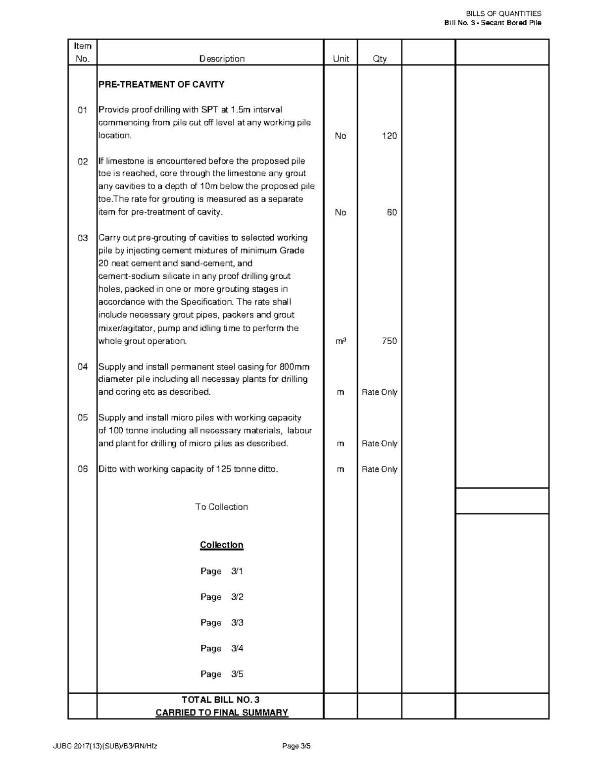 2. BILL NO. 3 - Secant Bored PILE REV-5 ( Micro Pile) - BILLS OF ...