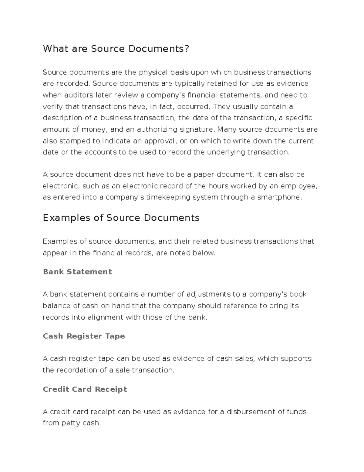 Accounting Tools - What are Source Documents? Source documents are the ...