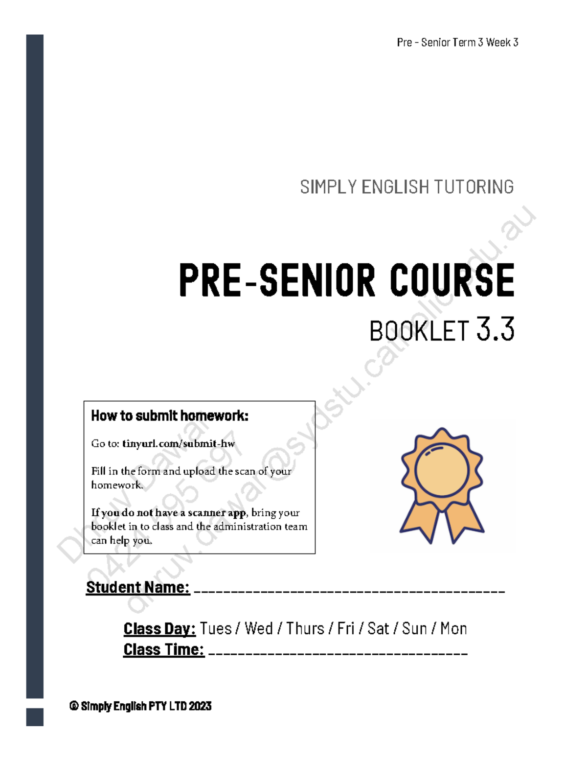 Simply booklet - Study Materials for practice - PRE-SENIOR COURSE ...