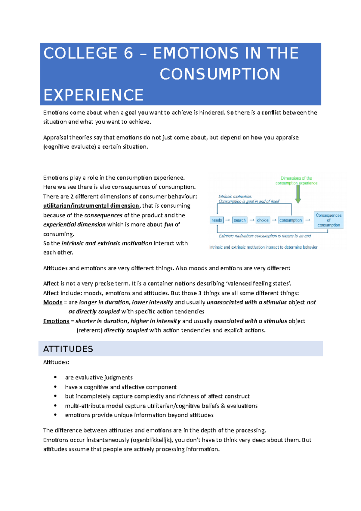 College 6 - Emotions in the consumption experience - COLLEGE 6 ...