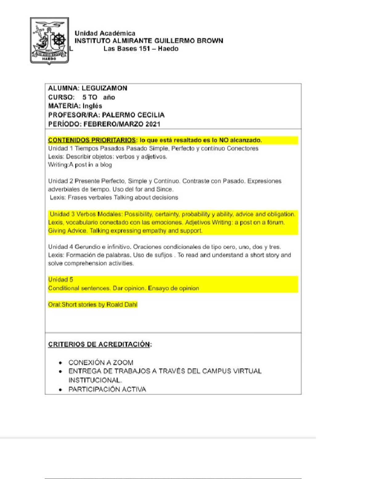 Inglés 5to - Inglés I - Blog post Leguizamón - Studocu