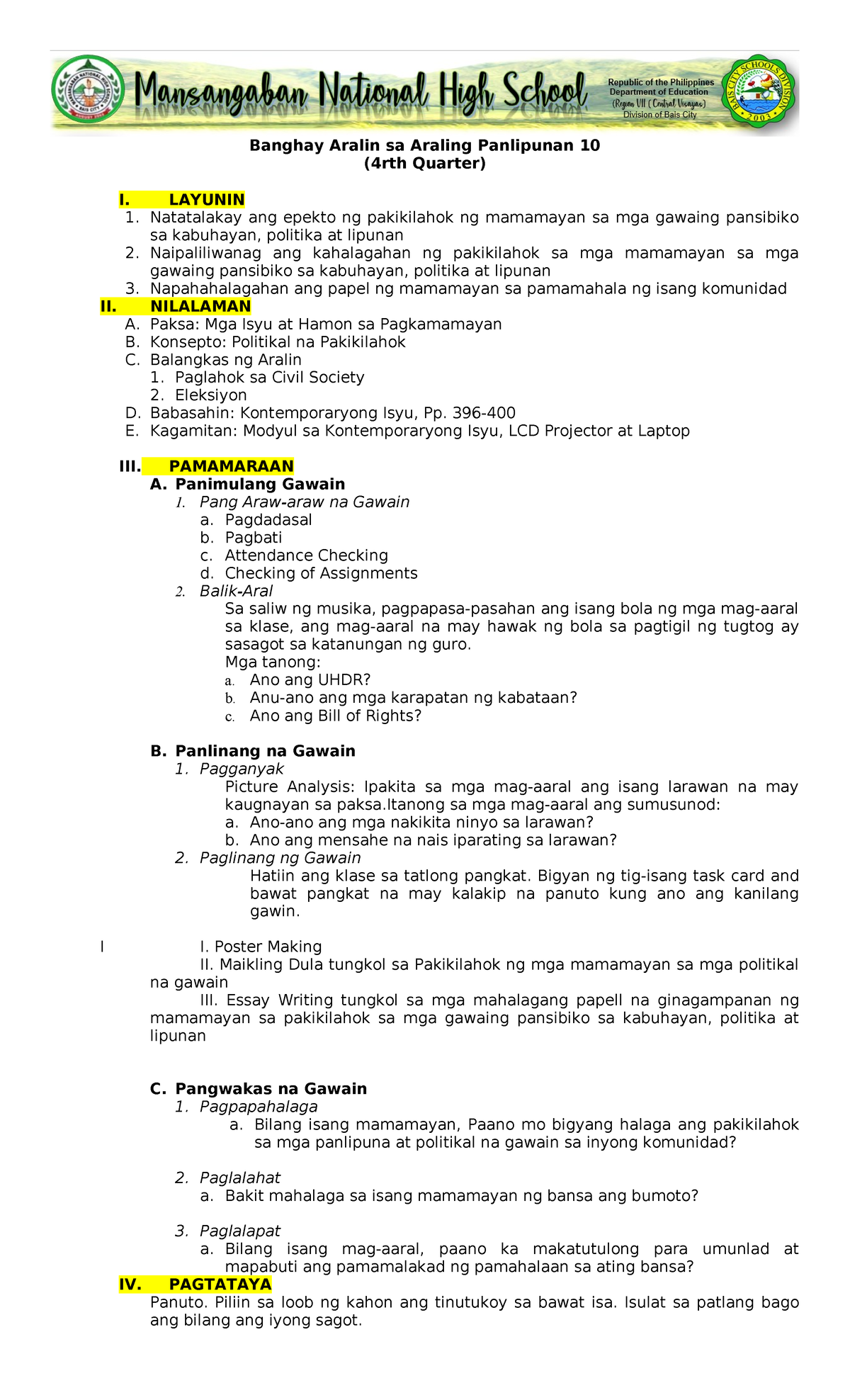 407538708-Lesson-Plan-in-AP-10-4rth-Quarter - Banghay Aralin sa Araling ...