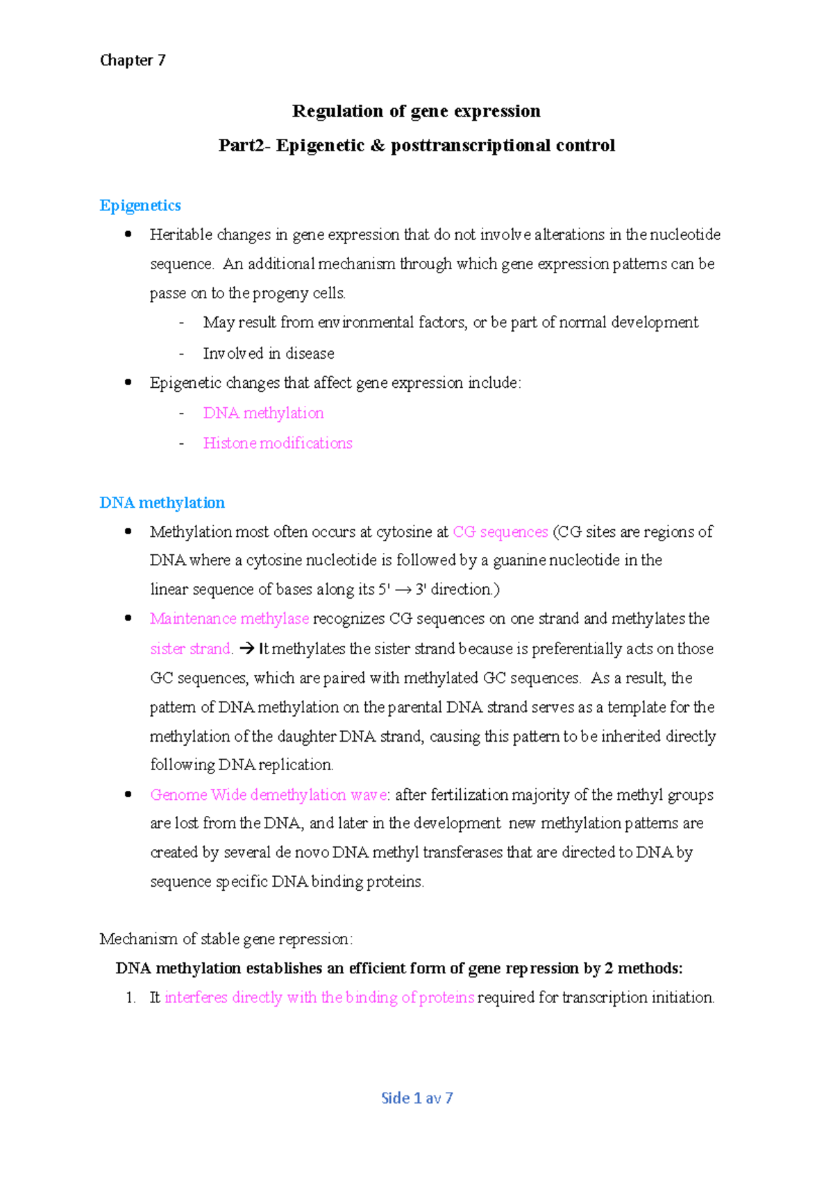 Regulation of gene expression summary part 2 - Regulation of gene ...