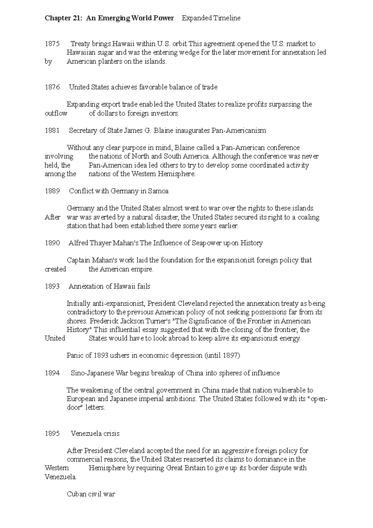 Chapter 21 An Emerging World - Chapter 21: An Emerging World Power ...