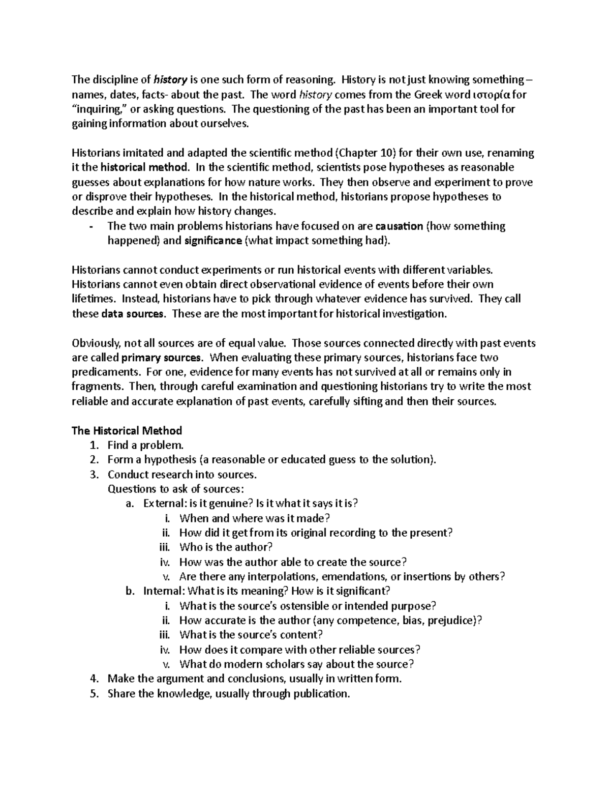 Chapter 1 History's Story - The discipline of history is one such form ...