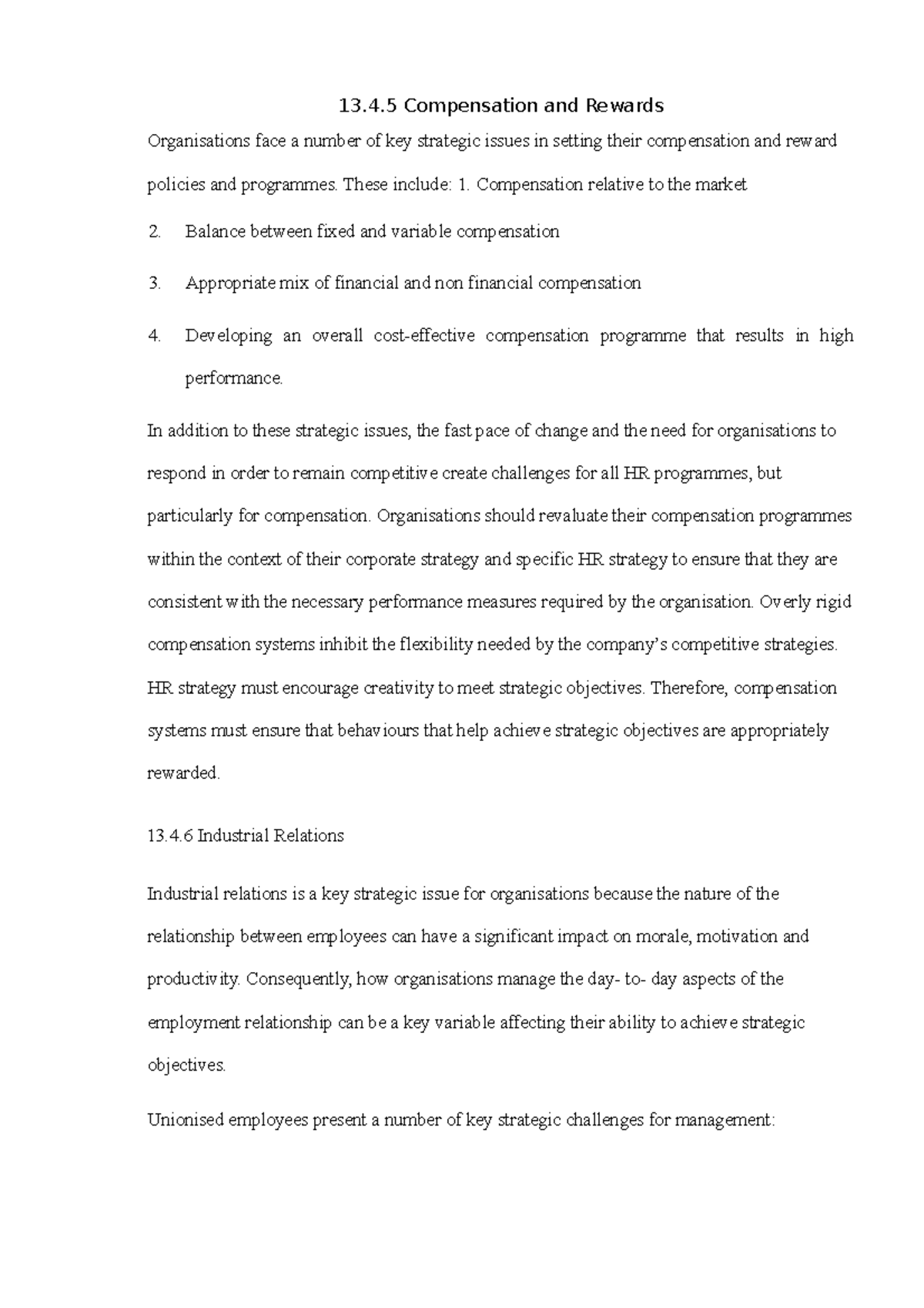 Compensation and Rewards - 13.4 Compensation and Rewards Organisations ...