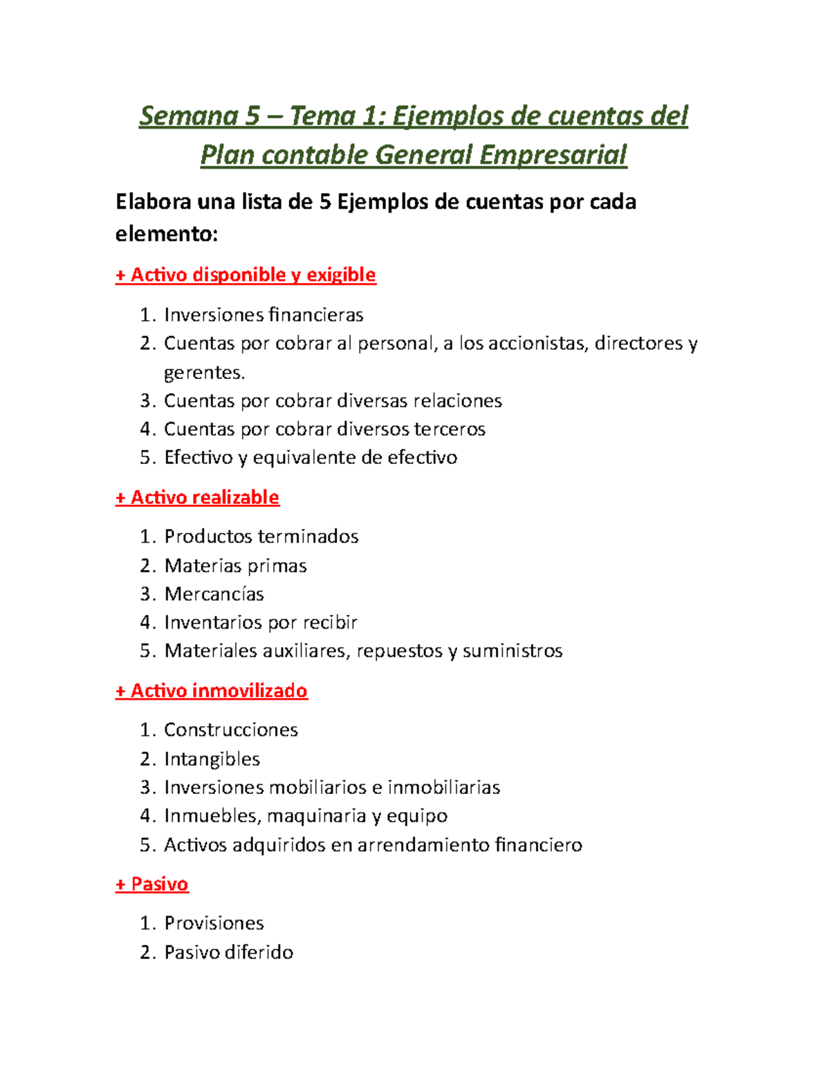 Semana 5 tema 1 tarea ejemplos de cuentas del plan contable general ...