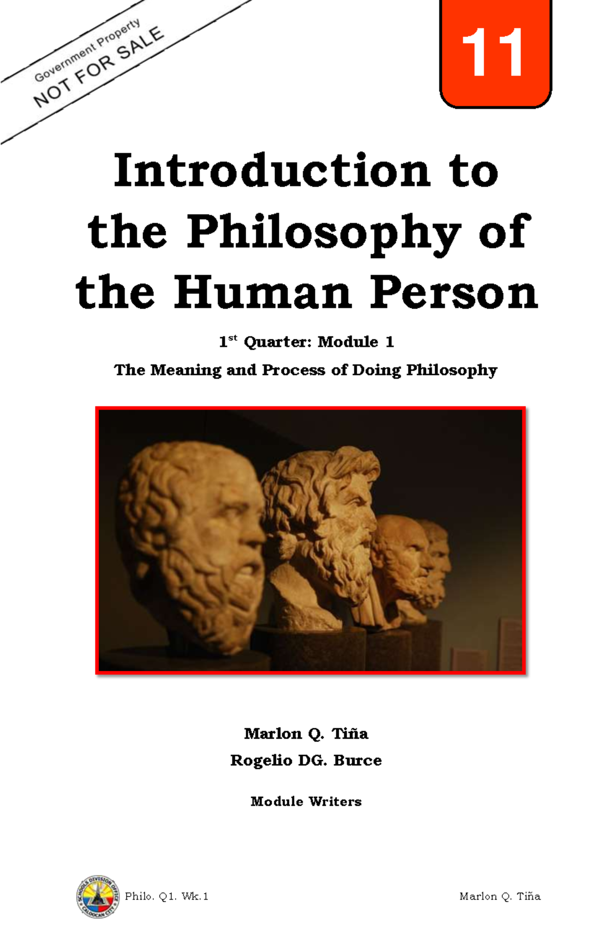 Q1W1 - Files for Philosophy. - Philo. Q1. Wk Marlon Q. Tiña Introduction to the Philosophy of ...