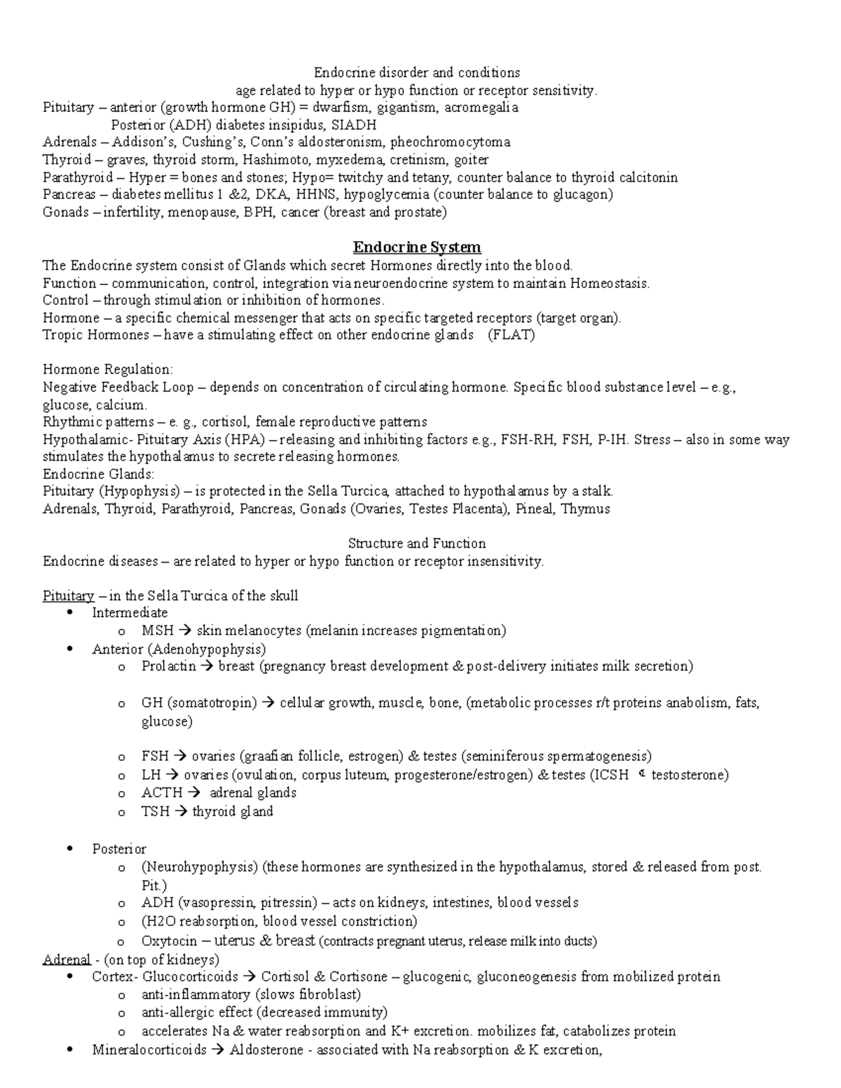Edocrine large document unfinished - Endocrine disorder and conditions ...