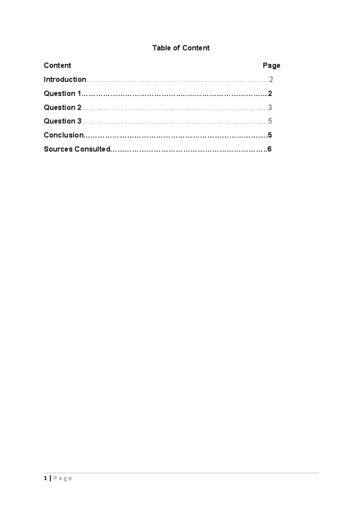 DPR3701 Assignment 1 - Table of Content Content Page - Studocu