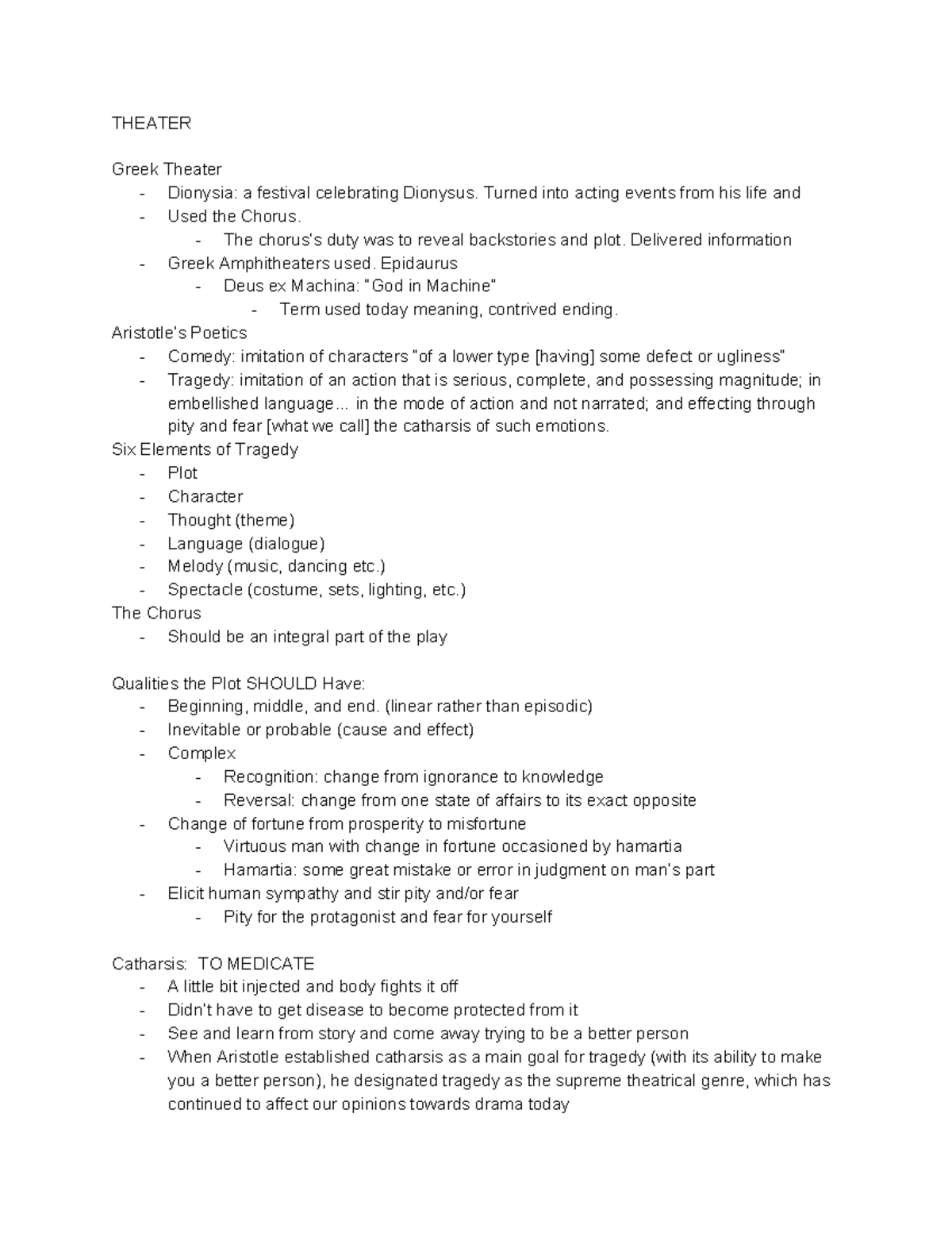 HUM 1010 Notes 3 - Ashli Sharp, instructor - THEATER Greek Theater ...