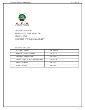 PFDA-Assignment-Documentation - INDIVIDUAL ASSIGNMENT TECHNOLOGY PARK MALAYSIA CT127-PFDA - Studocu