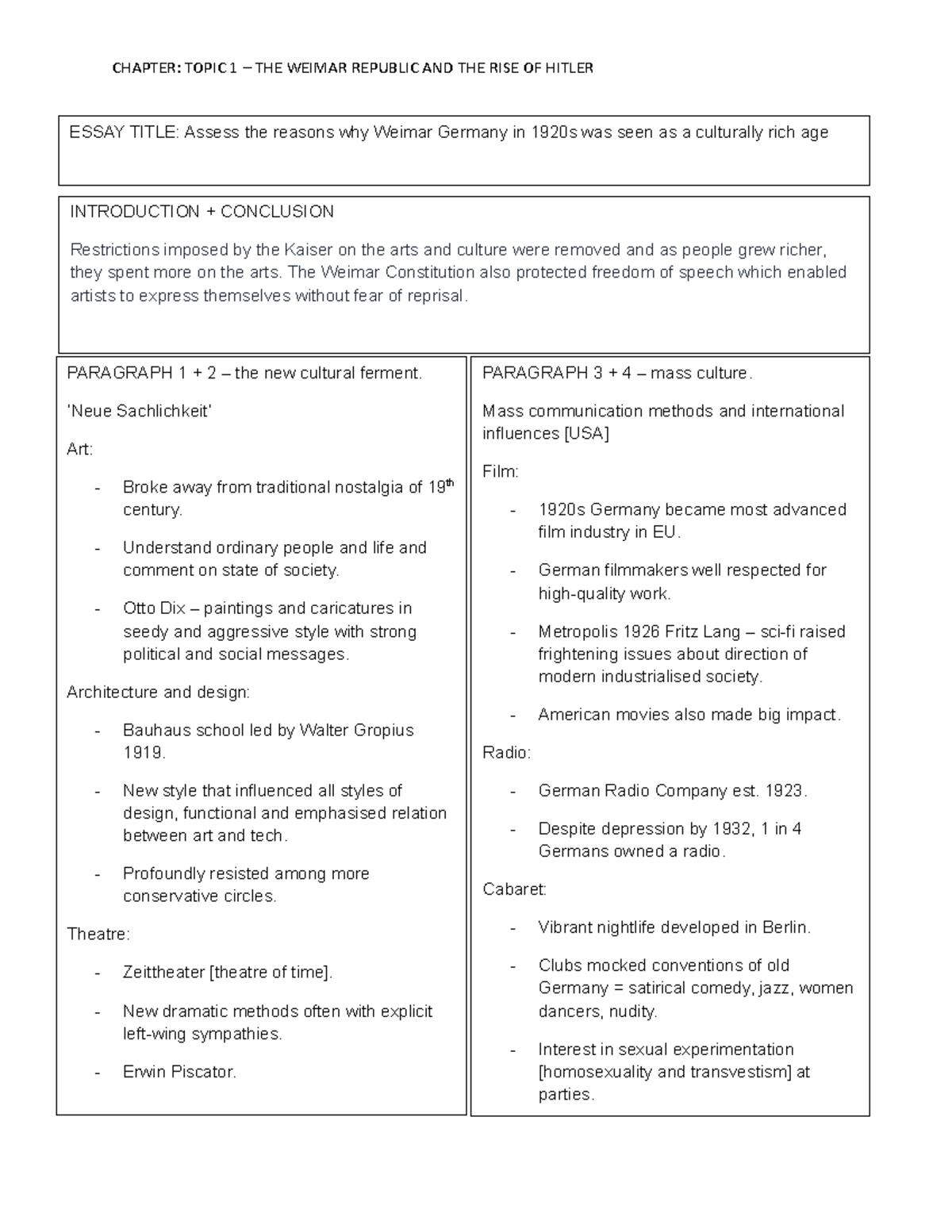 (B) Assess the reasons why weimar germany in 1920s was seen as a ...
