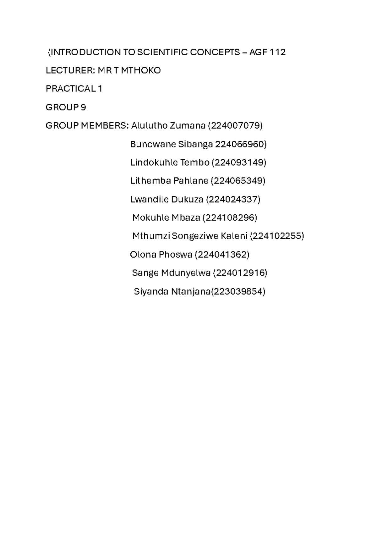 Introduction TO Scientific Concepts - (INTRODUCTION TO SCIENTIFIC ...