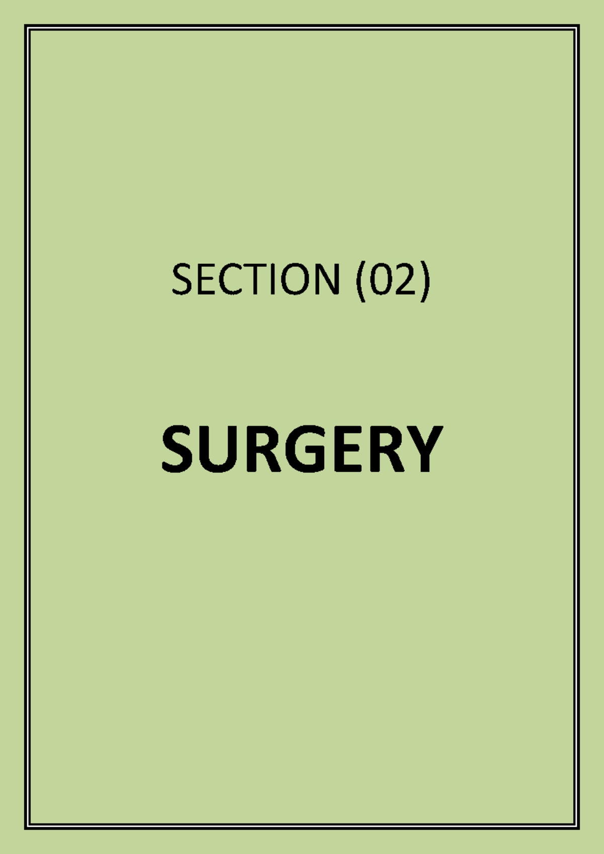 2. Surgery Objectives - SECTION (02) SURGERY SURGERY Learning ...
