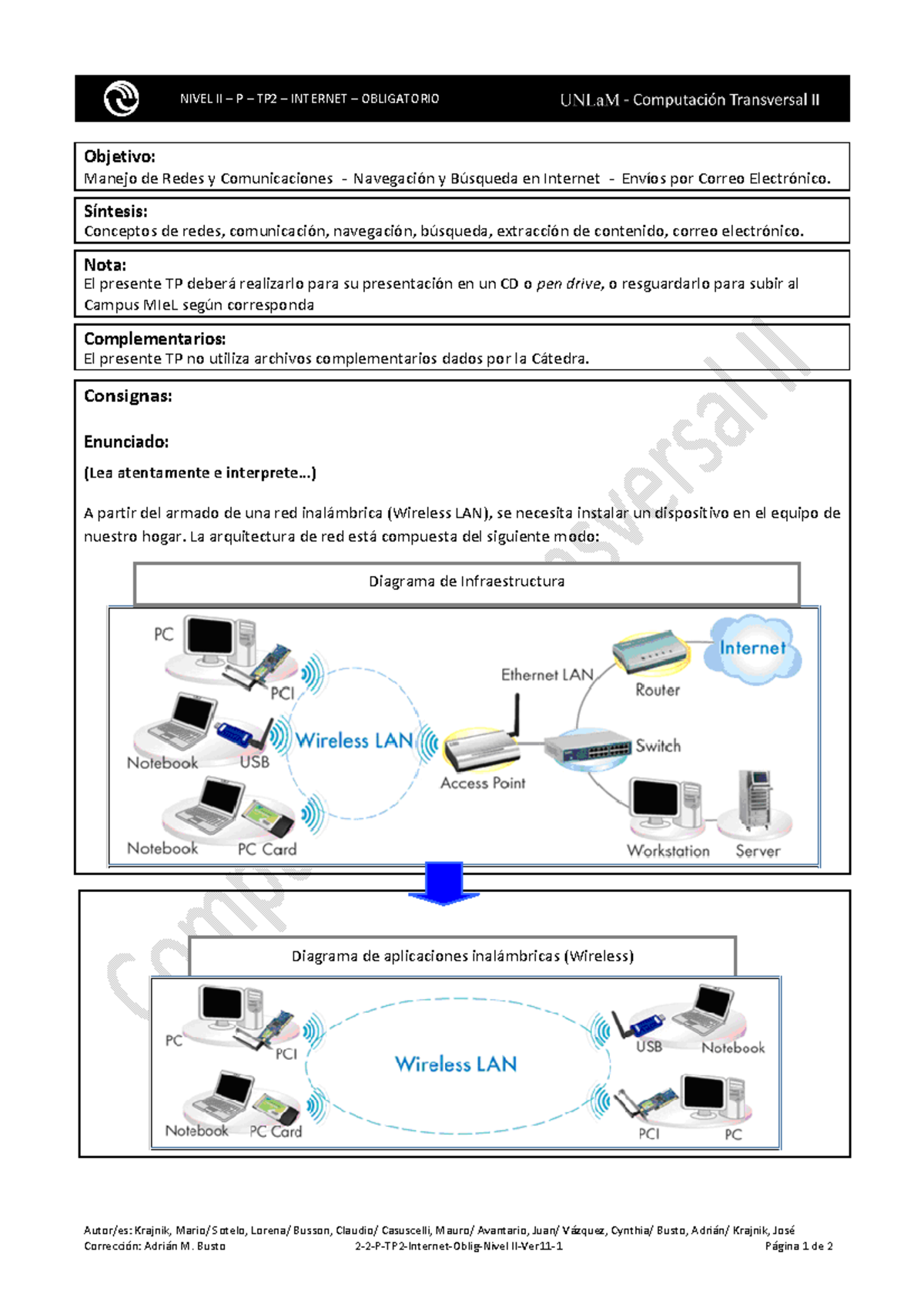 2 2 P TP2 Internet Oblig Nivel II Ver11 1 - NIVEL II – P – TP2 – INTERNET – OBLIGATORIO Autor/es ...