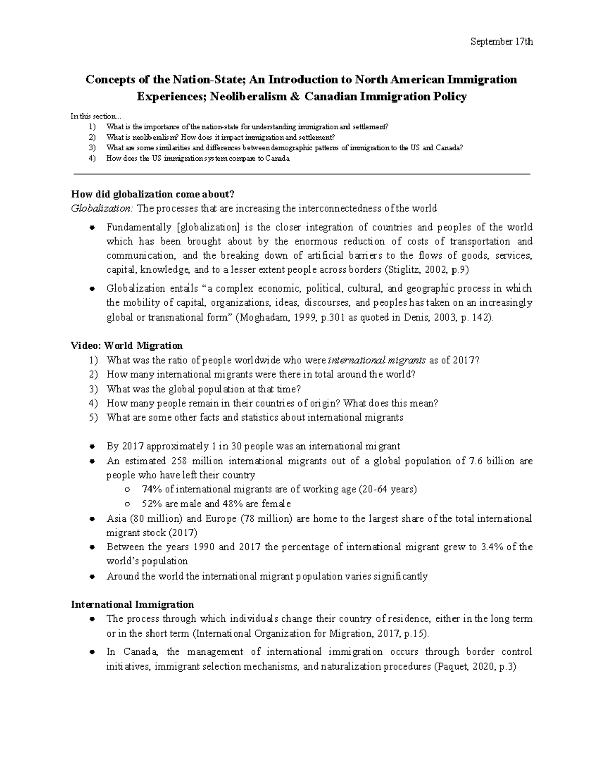 Week #2 POL 129 - Lecture - Concepts of the Nation-State; An ...
