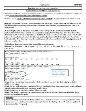 Lab 01 COMP-248 - Lab 1 Exercise COMP 248 Due date: Today, at the end of the lab period. Read ...