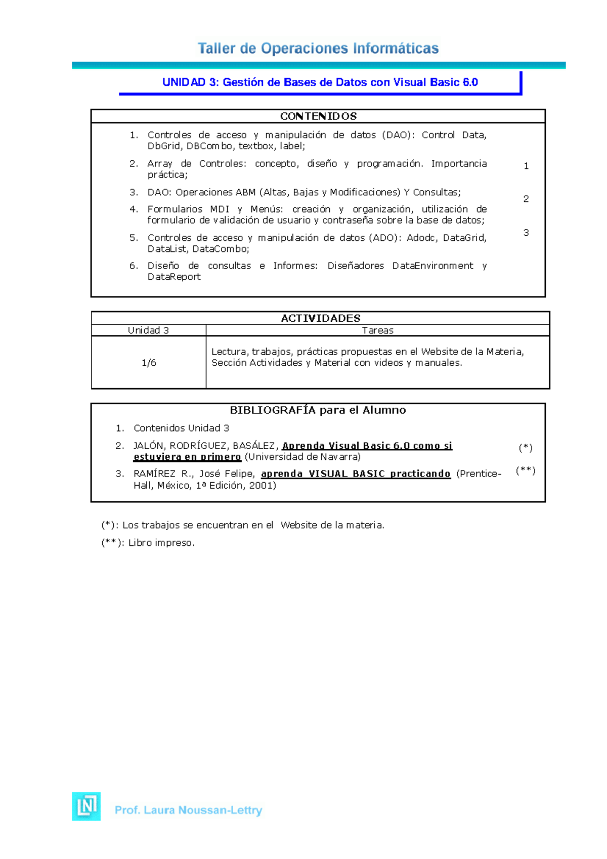 TOI LNL Unidad 3 - MANUAL VISUAL BASIC - UNIDAD 3: Gestión de Bases de ...