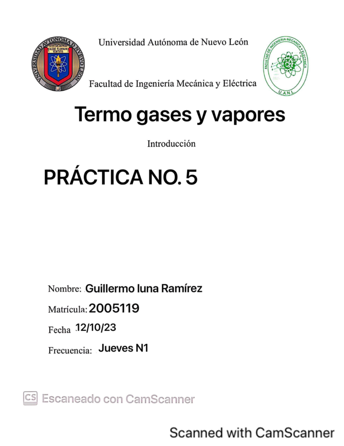 GLR Practica 5 termo 1 - Práctica - Termodinámica De Gases Y Vapores Y Laboratorio - Studocu