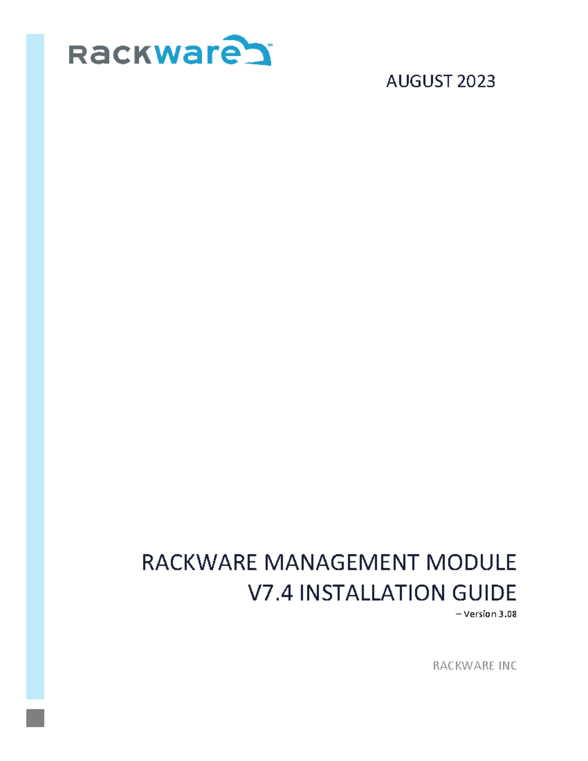 Rack Ware RMM v7.4 Installation Guide v3.08 - RACKWARE MANAGEMENT ...