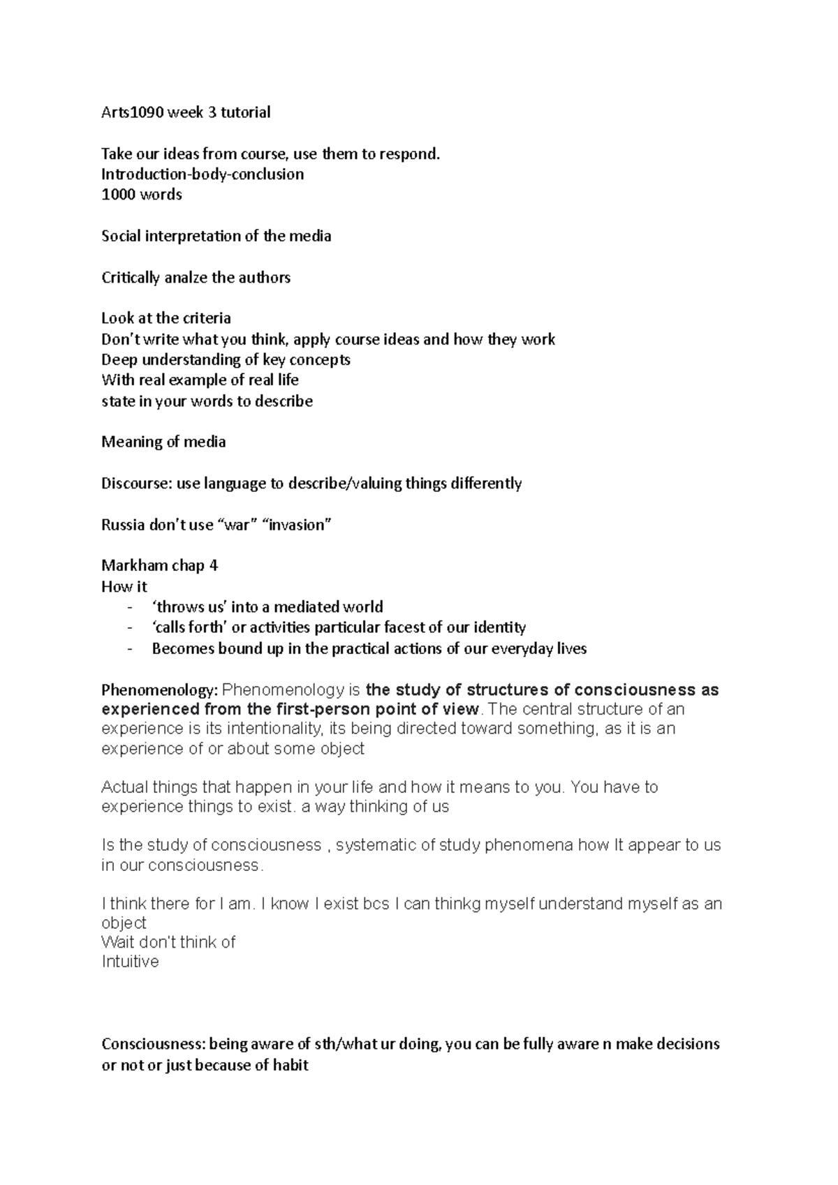 Arts1090 week 3 tutorial - Arts1090 week 3 tutorial Take our ideas from ...