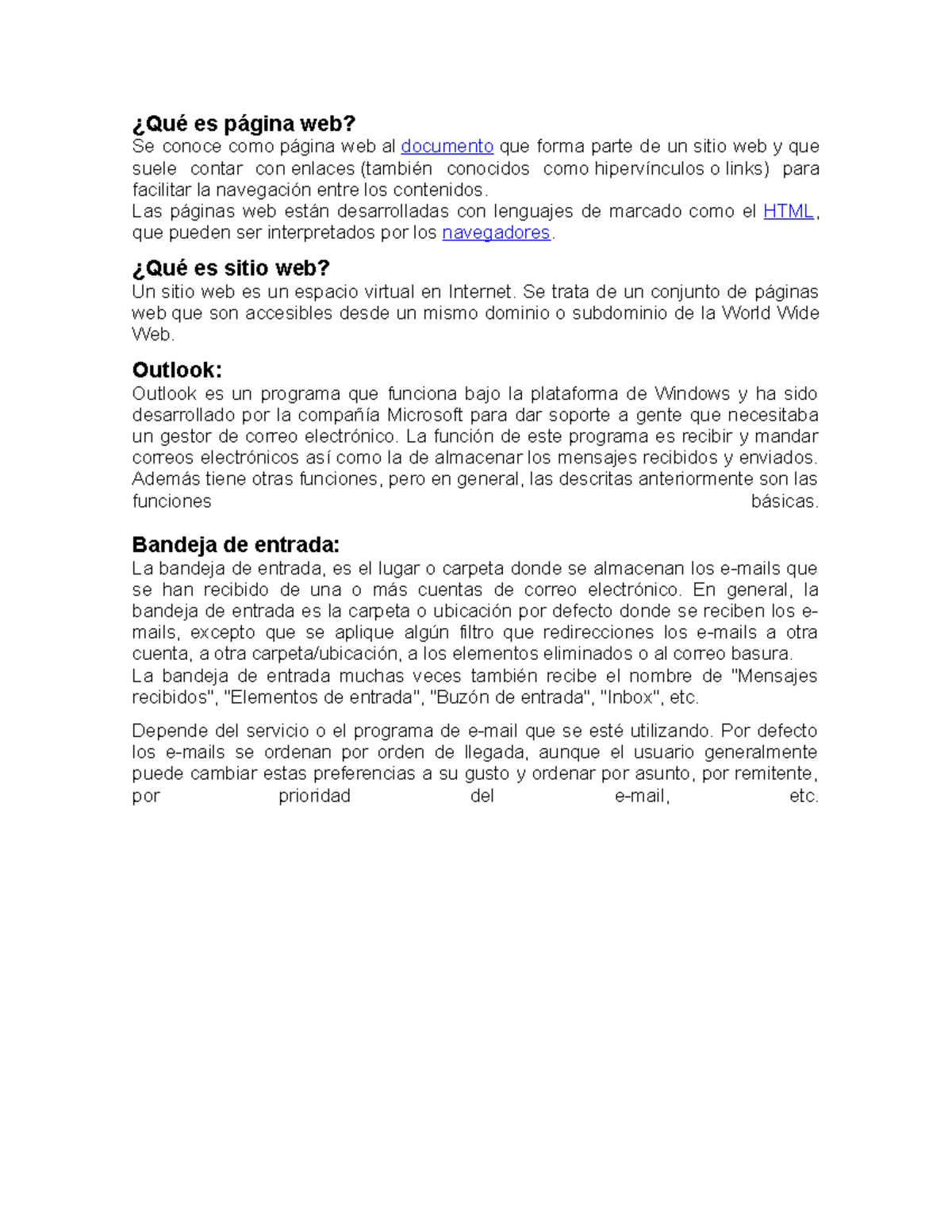 Página web - Resumen sobre que son las paginas web y sus diferentes ...