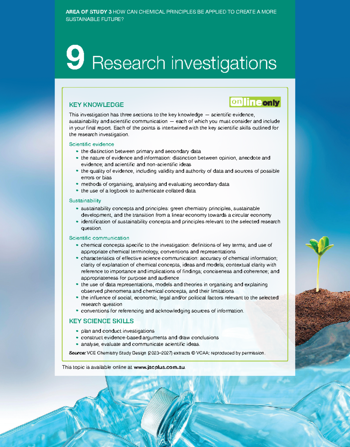 Chapter 9 - Jacplus - CHEM REVISION - AREA OF STUDY 3 HOW CAN CHEMICAL ...