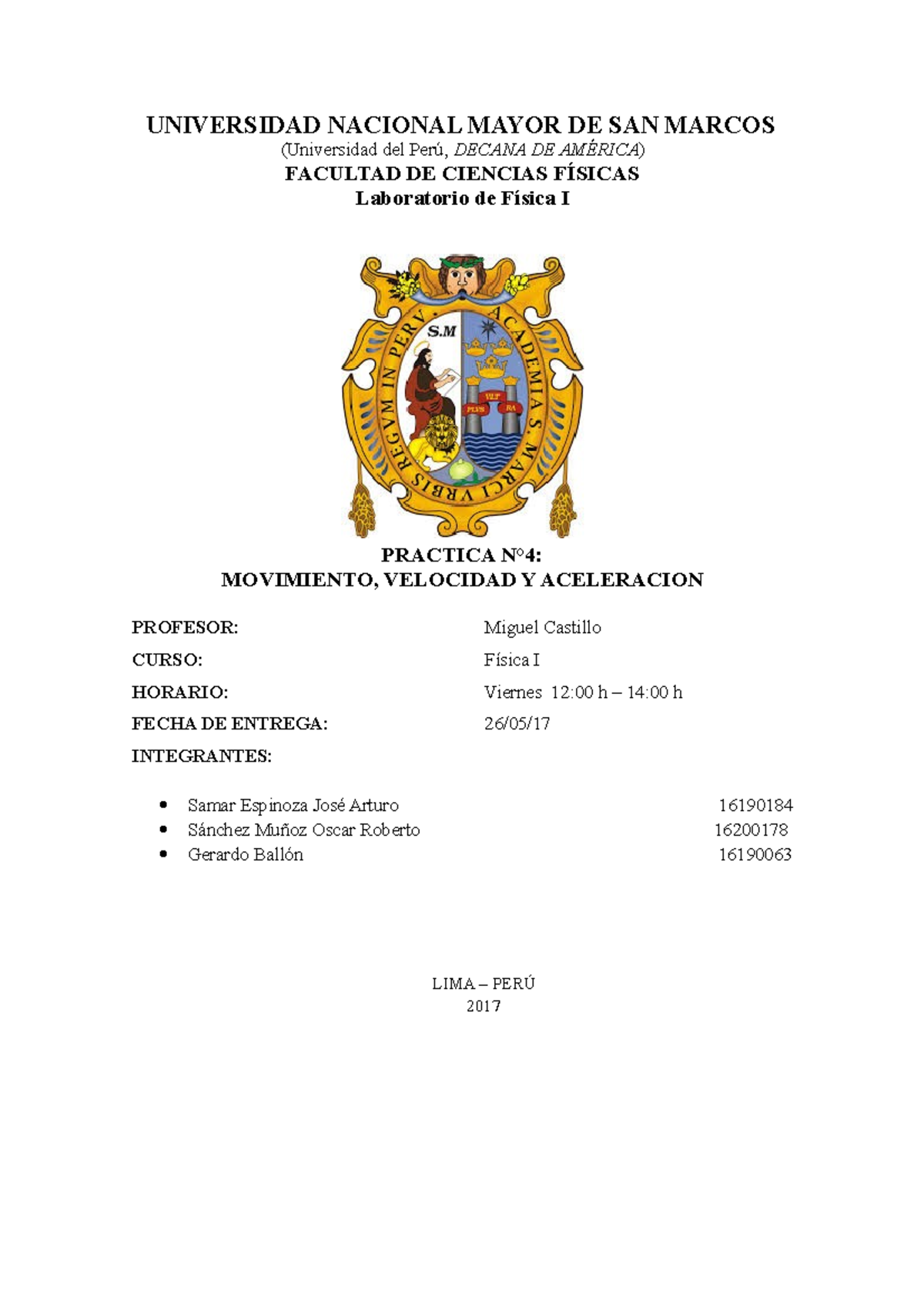 Universidad Nacional Mayor DE Facultad D - UNIVERSIDAD NACIONAL MAYOR ...