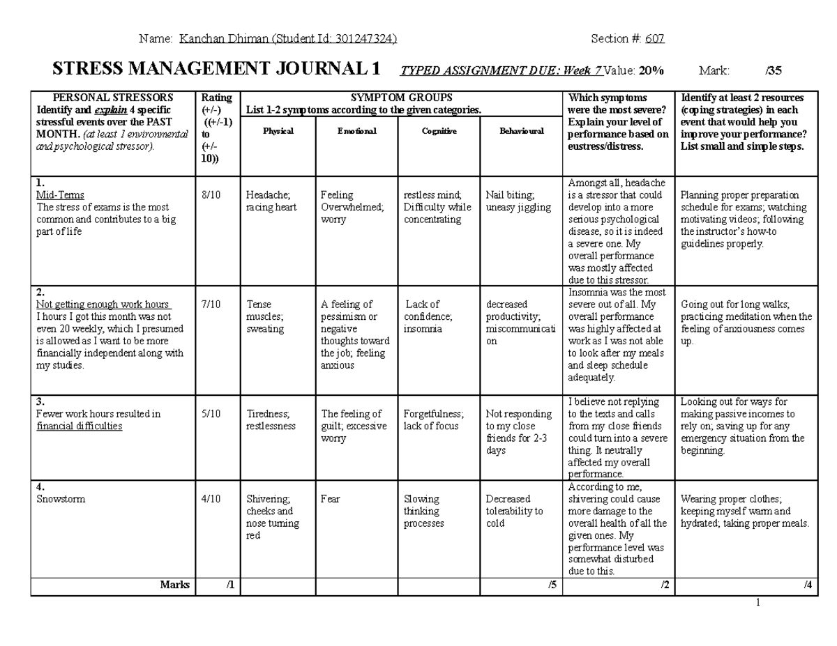 Assignment 1- GNED137 - Name: Kanchan Dhiman (Student Id: 301247324 ...