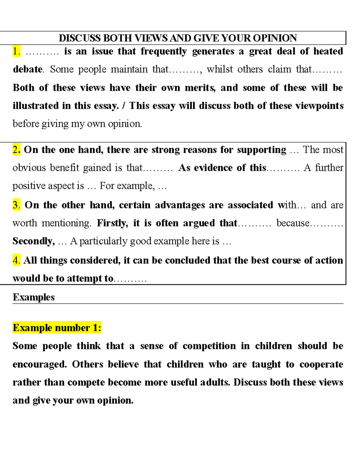 1. Discuss BOTH Views AND GIVE Opinion - ST - DISCUSS BOTH VIEWS AND ...