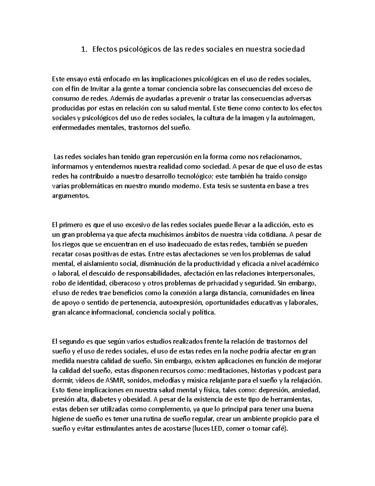 Segundo Parcial Comp - zxlnvsdkñjnfedkcbse - 1. Efectos psicológicos de ...