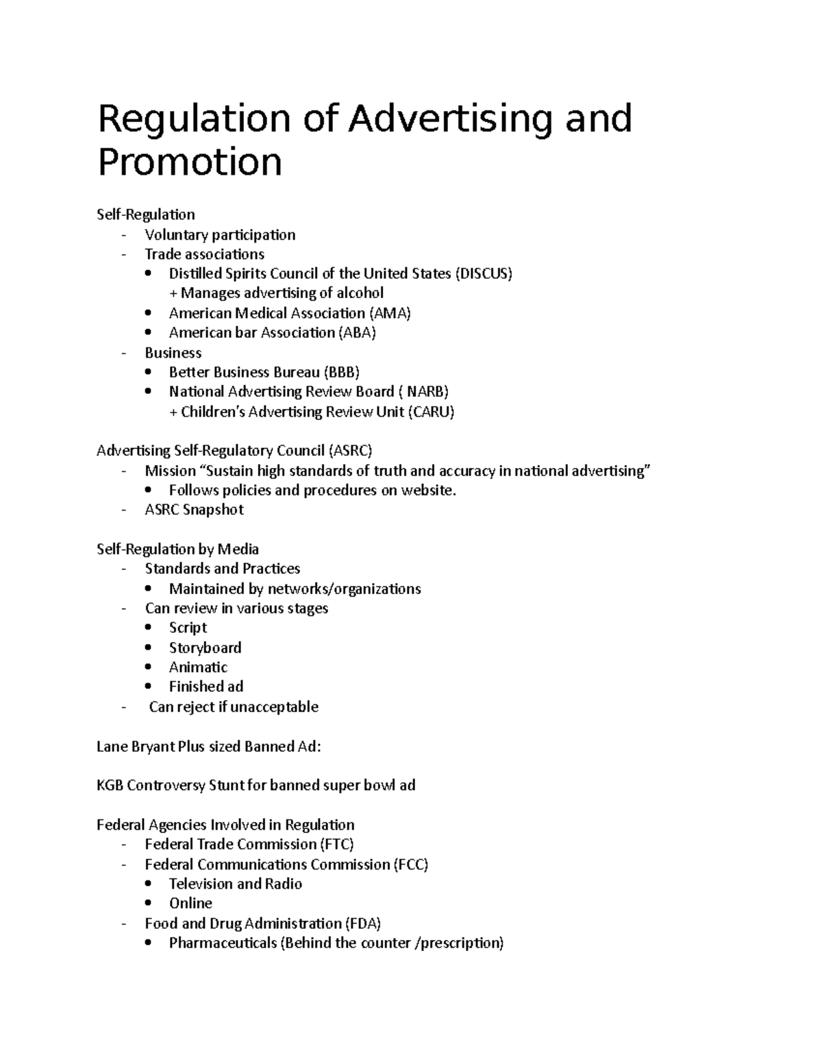 Regulation of Advertising and Promotion - Regulation of Advertising and ...