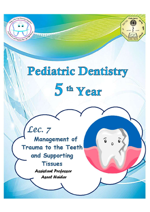 Pedo lec14 - pedodontics - Studocu