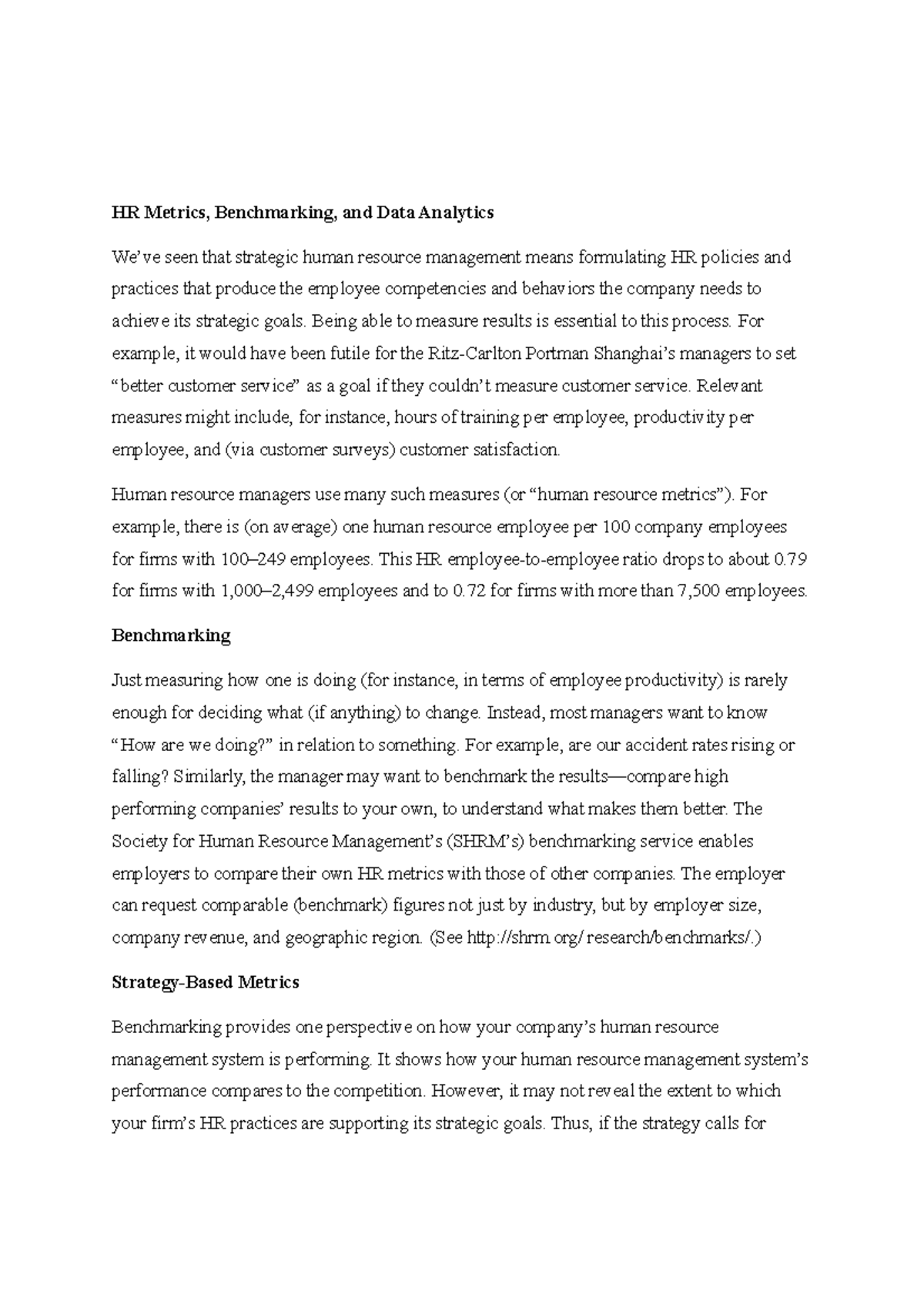 HR Metrics, Benchmarking, and Data Analytics - Being able to measure ...