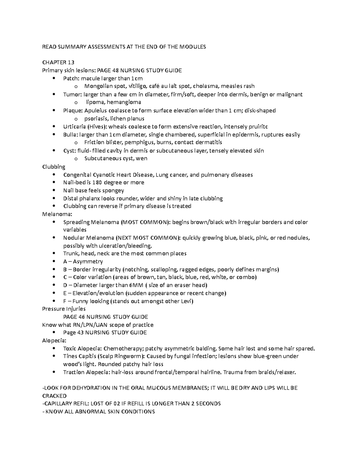 Exam 2 outline - notes for exam 2 - READ SUMMARY ASSESSMENTS AT THE END ...