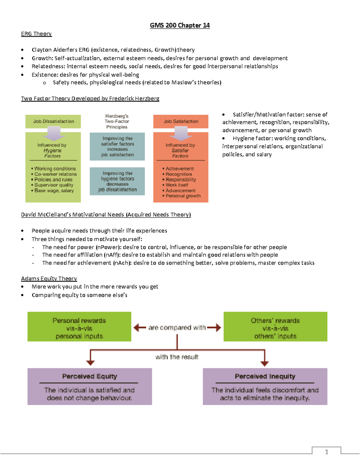 GMS 200 Chapter 14 - notes for GMS 200 - GMS 200 Chapter 14 1 ERG ...