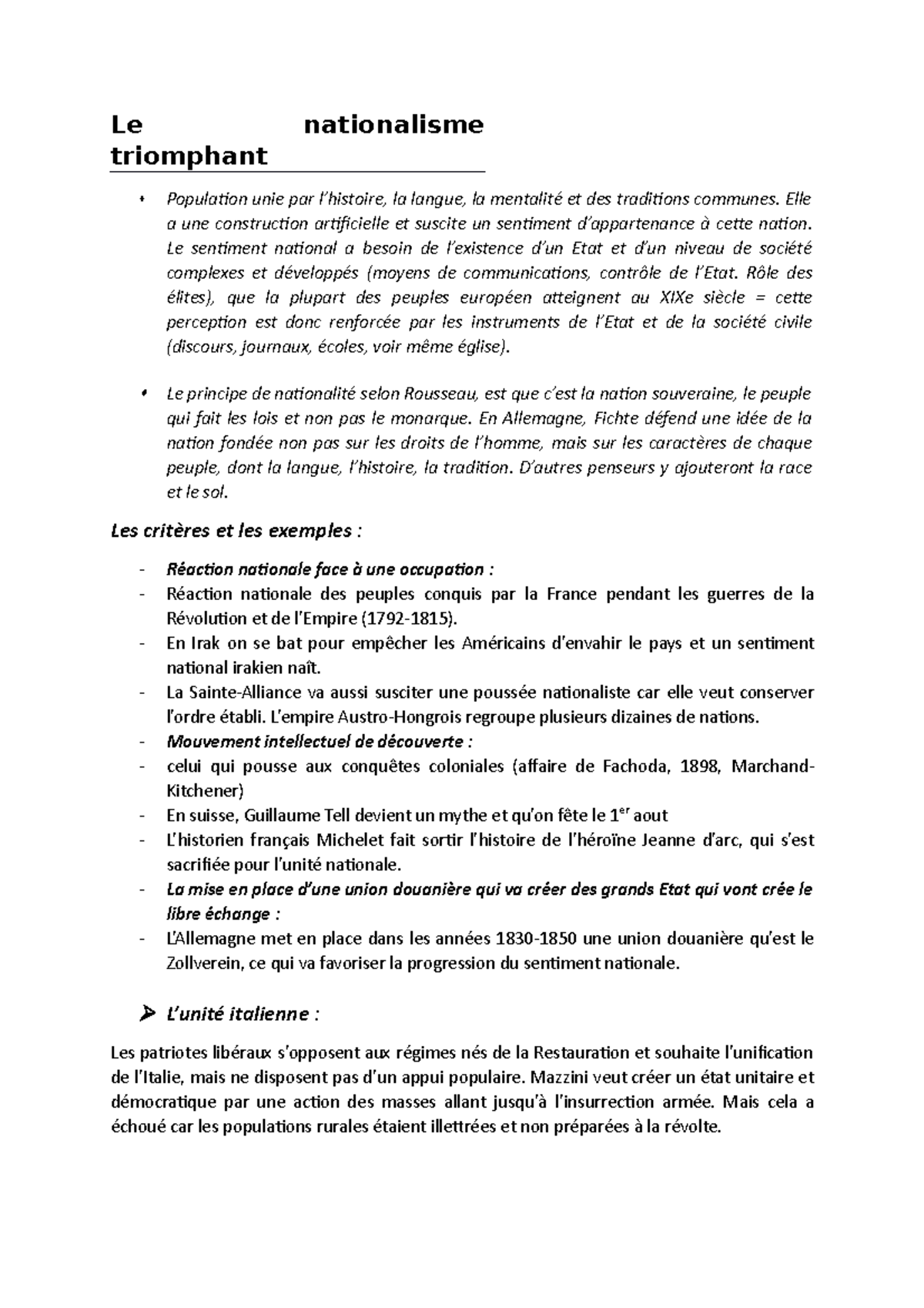 Le nationalisme triomphant - Le nationalisme triomphant Population unie ...