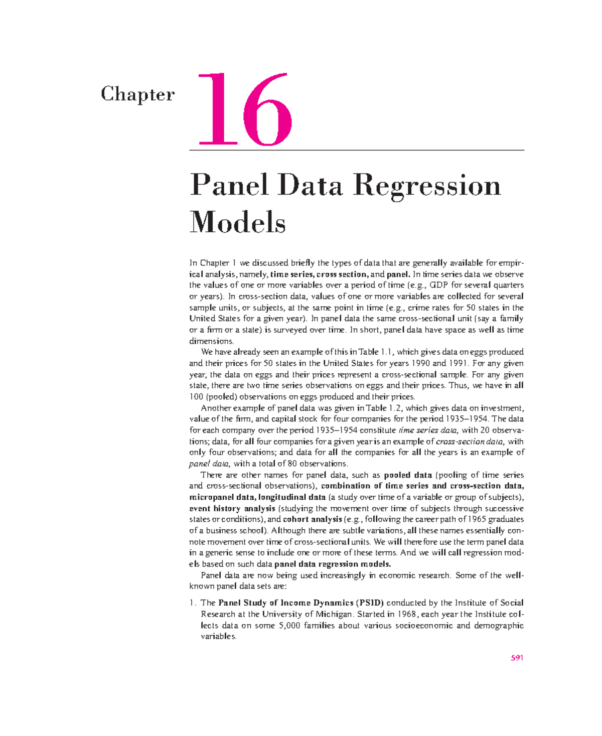 Ilide - Chp 16: Panel Data Regression Models - 591 ####### In Chapter 1 ...