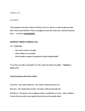 Criminal LAW II EXAM Notes - CRIMINAL LAW II EXAM NOTES Murder Edward ...