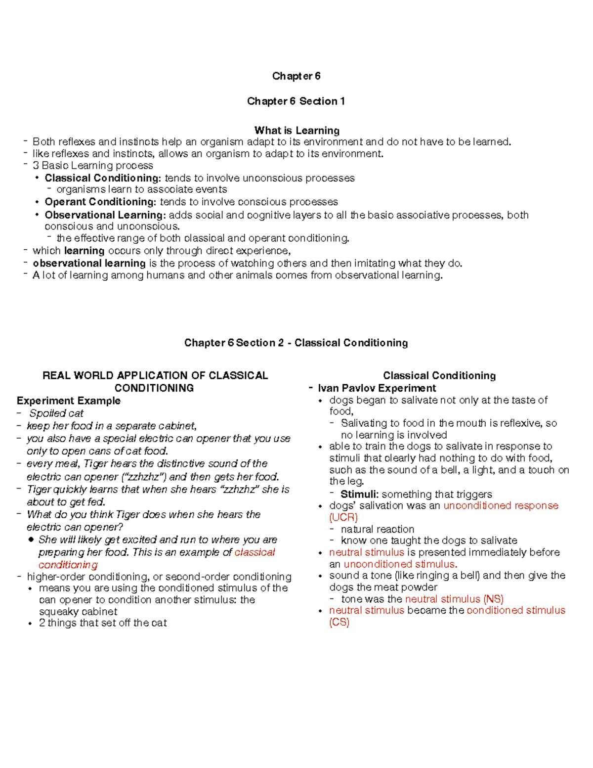 Chapter 6 book Psych - Chapter 6 Chapter 6 Section 1 What is Learning ...