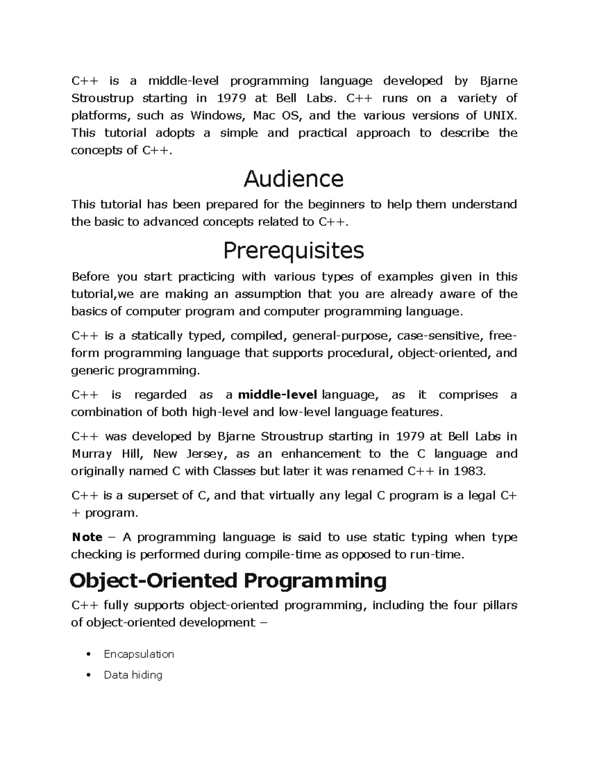 Chapter 1tutorialspoint Com Introduction To C Programming C Is