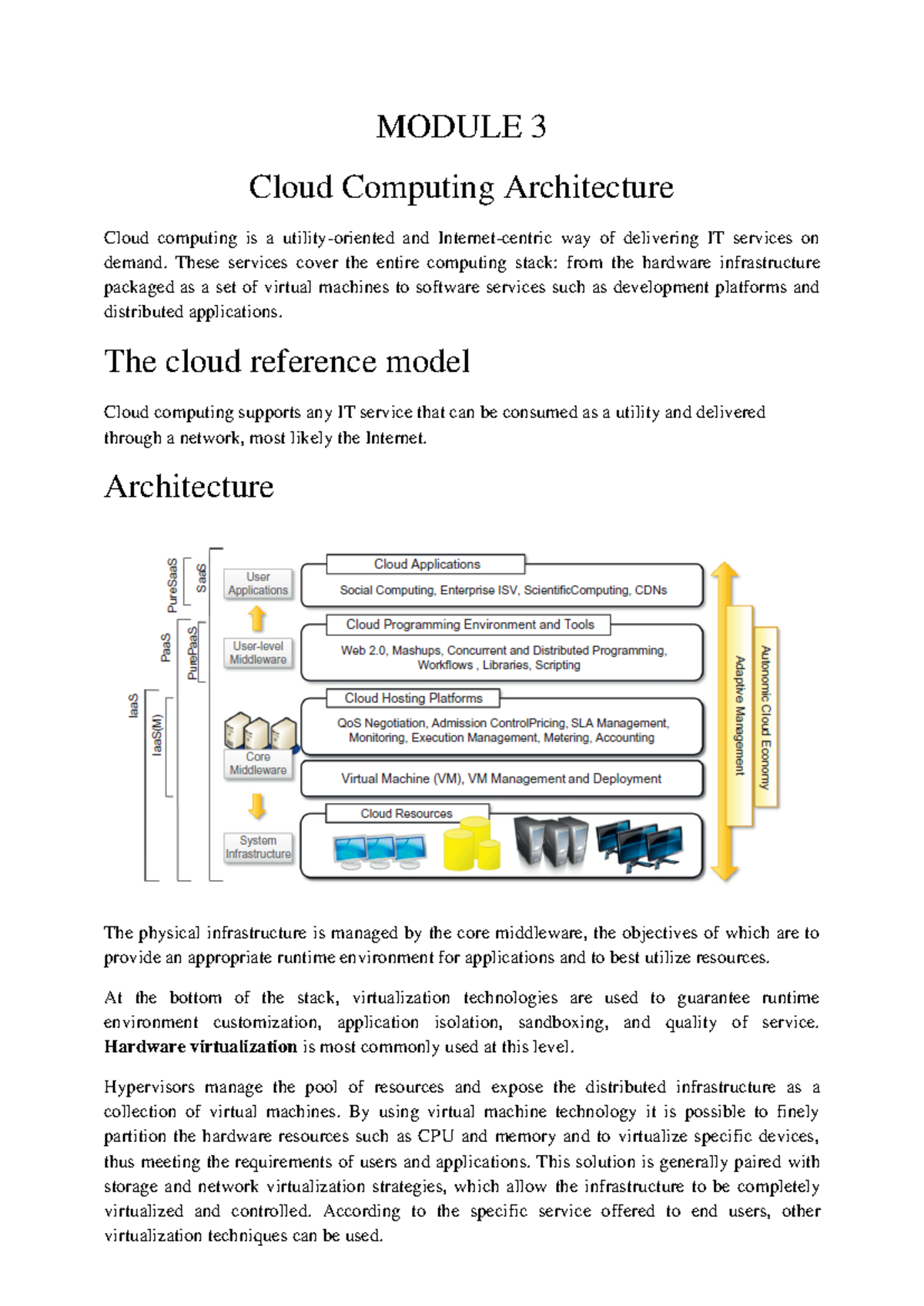 Unit 3 CC - Cloud Computing Architecture - MODULE 3 Cloud Computing ...