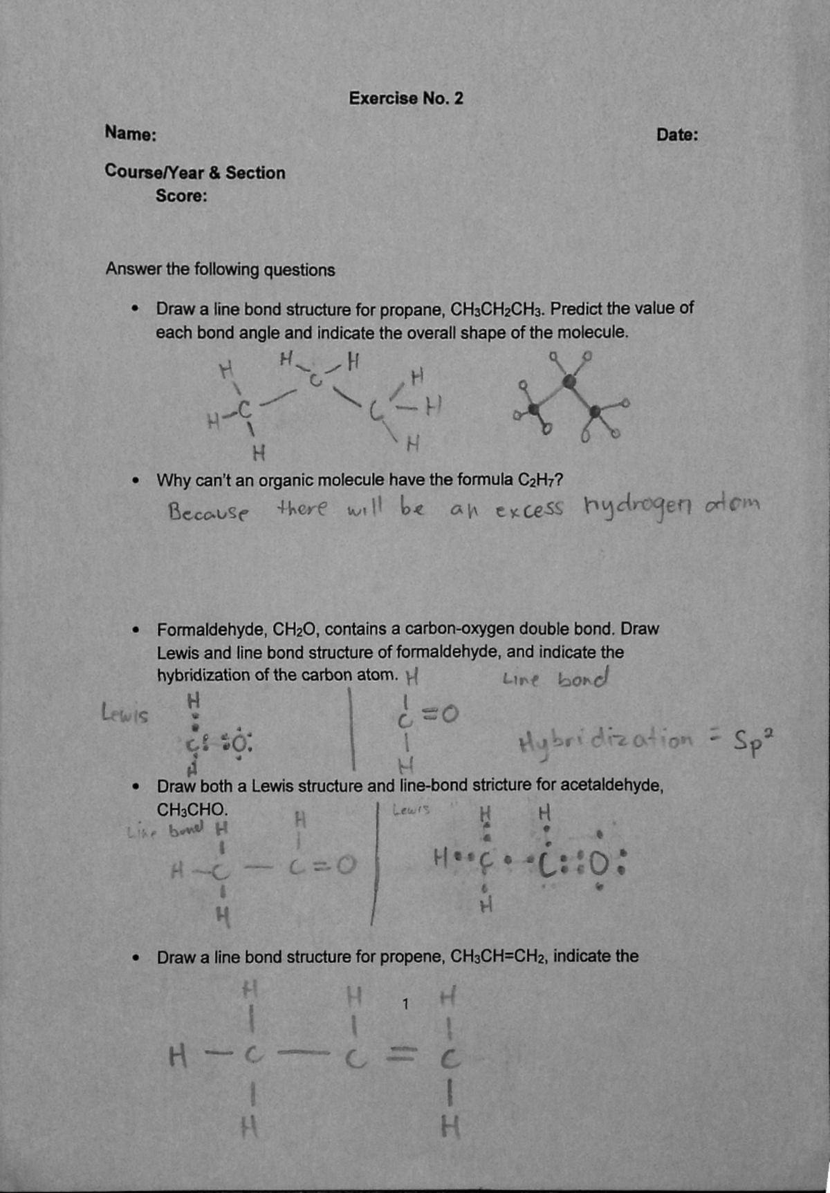 Biochemistry Exercise No 2-01 - bs nursing - Studocu