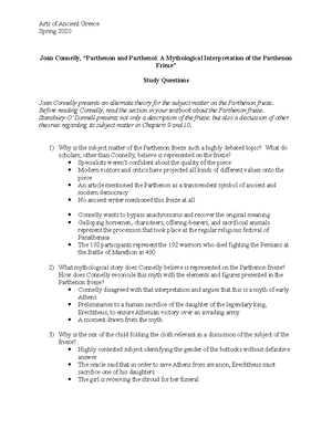 Study Questions Kouros and Kore Assignment - Arts of Ancient Greece ...