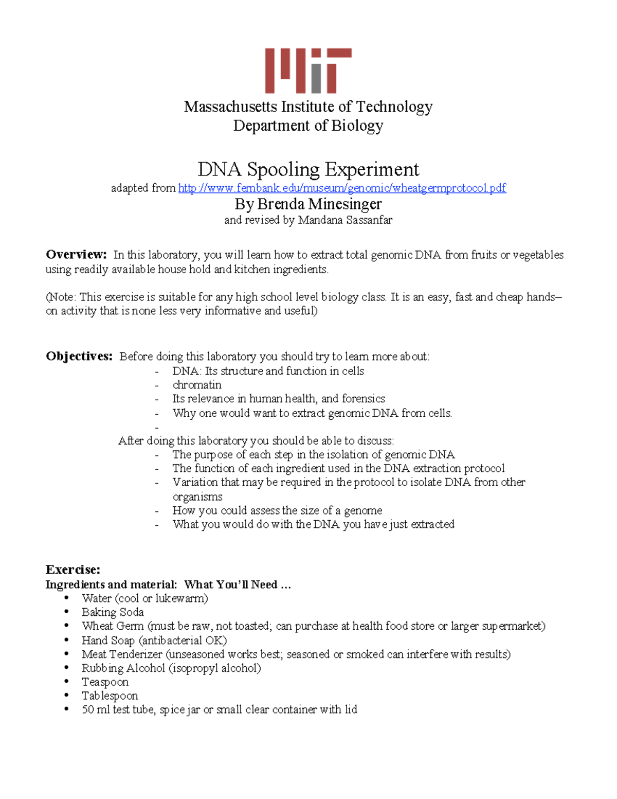 DNASpooling - Massachusetts Institute of Technology Department of ...